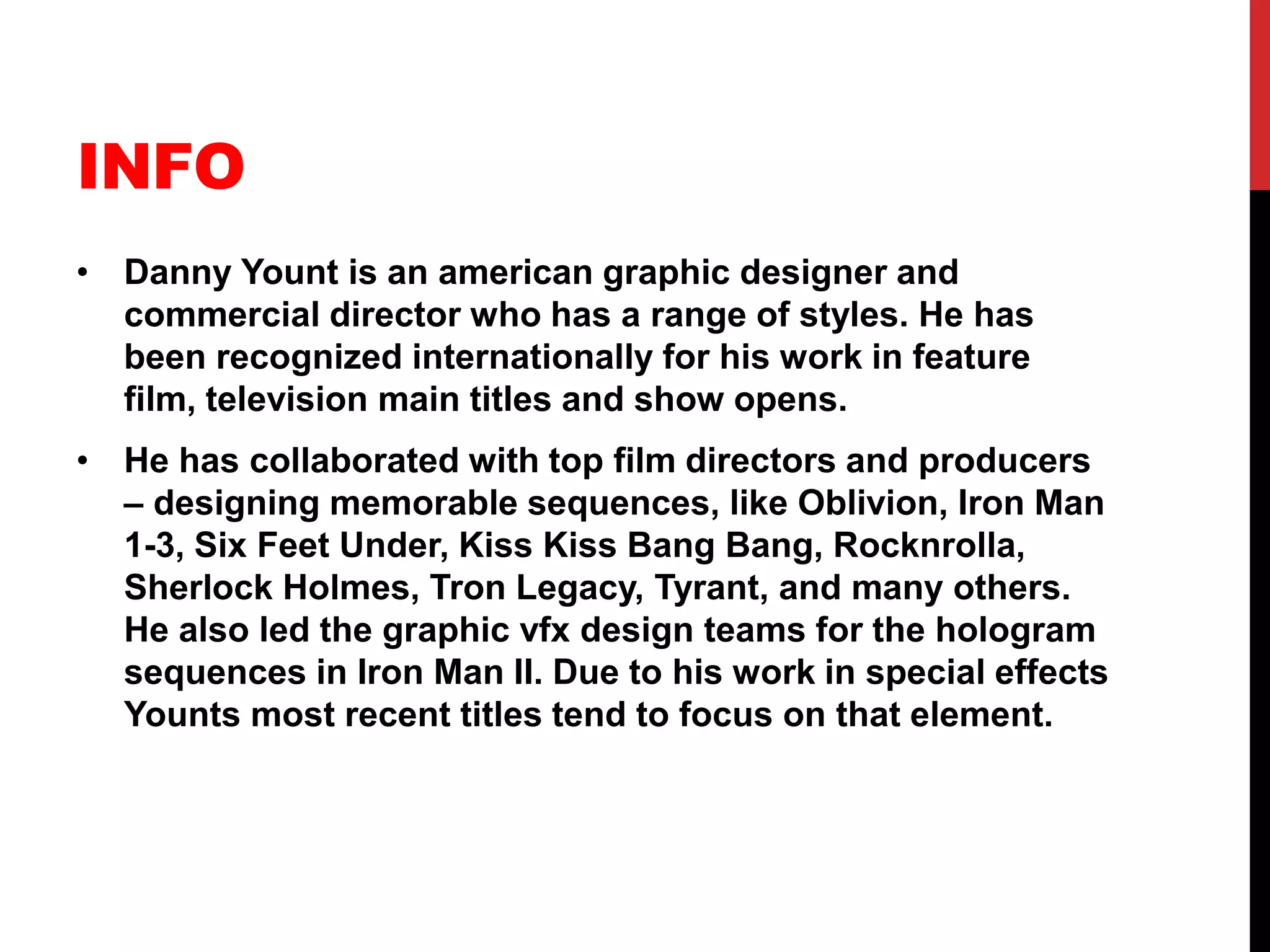 Danny Yount | PPTX | Soundtracks, TV and Showtunes | Music