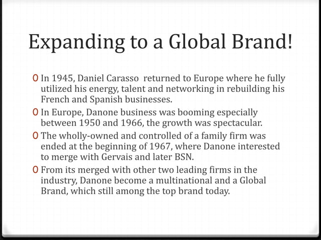 Business History: A History of Danone | PPT