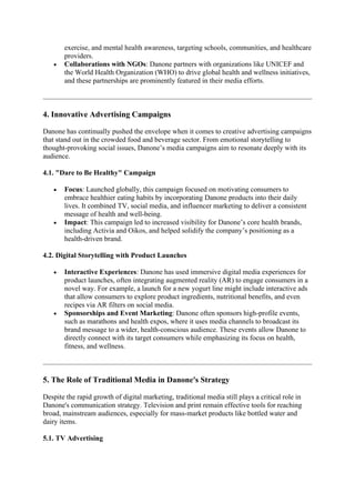 "Danone Media Insights: Advertising Campaigns & Brand Promotions" | PDF
