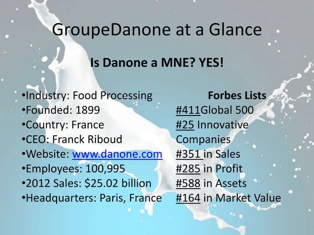 Danone International Case Study | PPTX