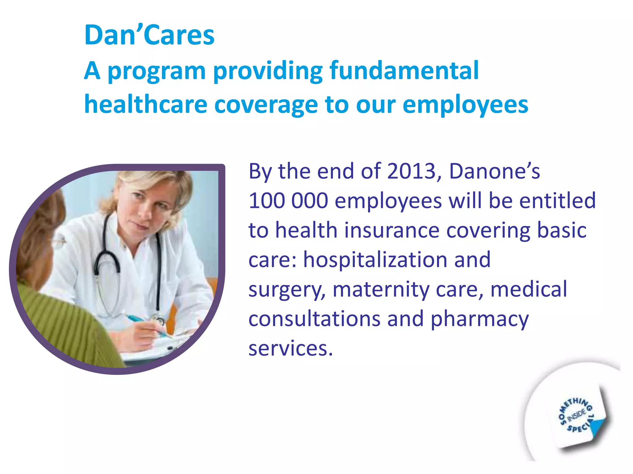 Danone's dual economic & social project: examples of initiatives | PPTX