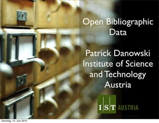 Open Bibliographic Data - elag2010 | PDF | Databases | Computer Software and Applications