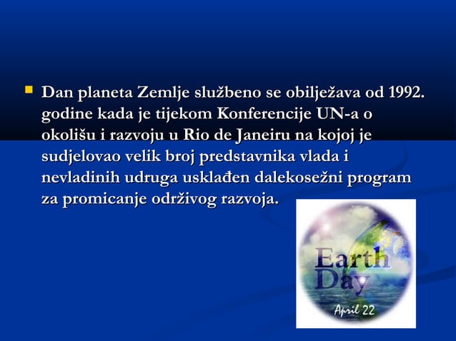 Dan planeta zemlje | PPT