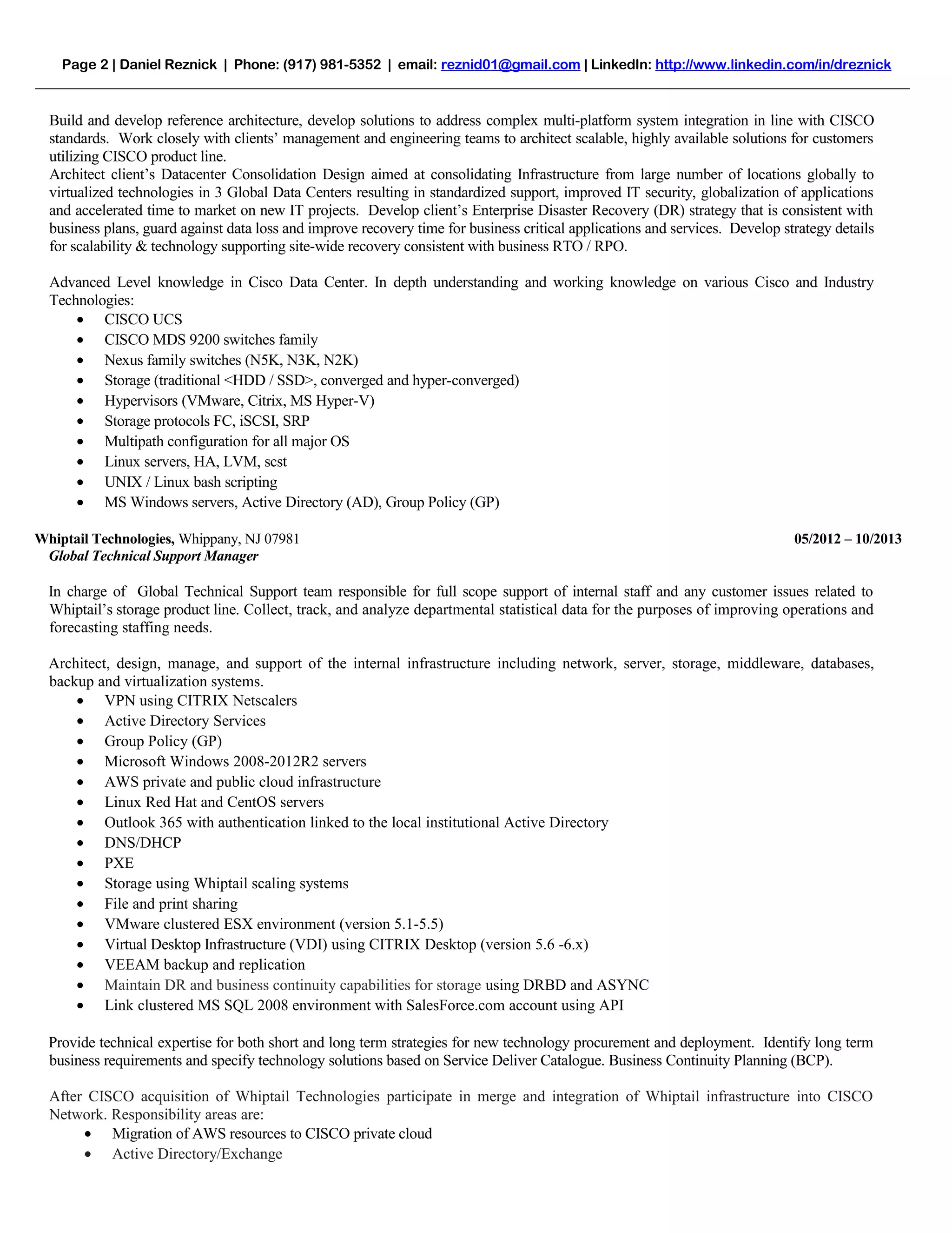 Dan reznick resume_05102016 | DOC
