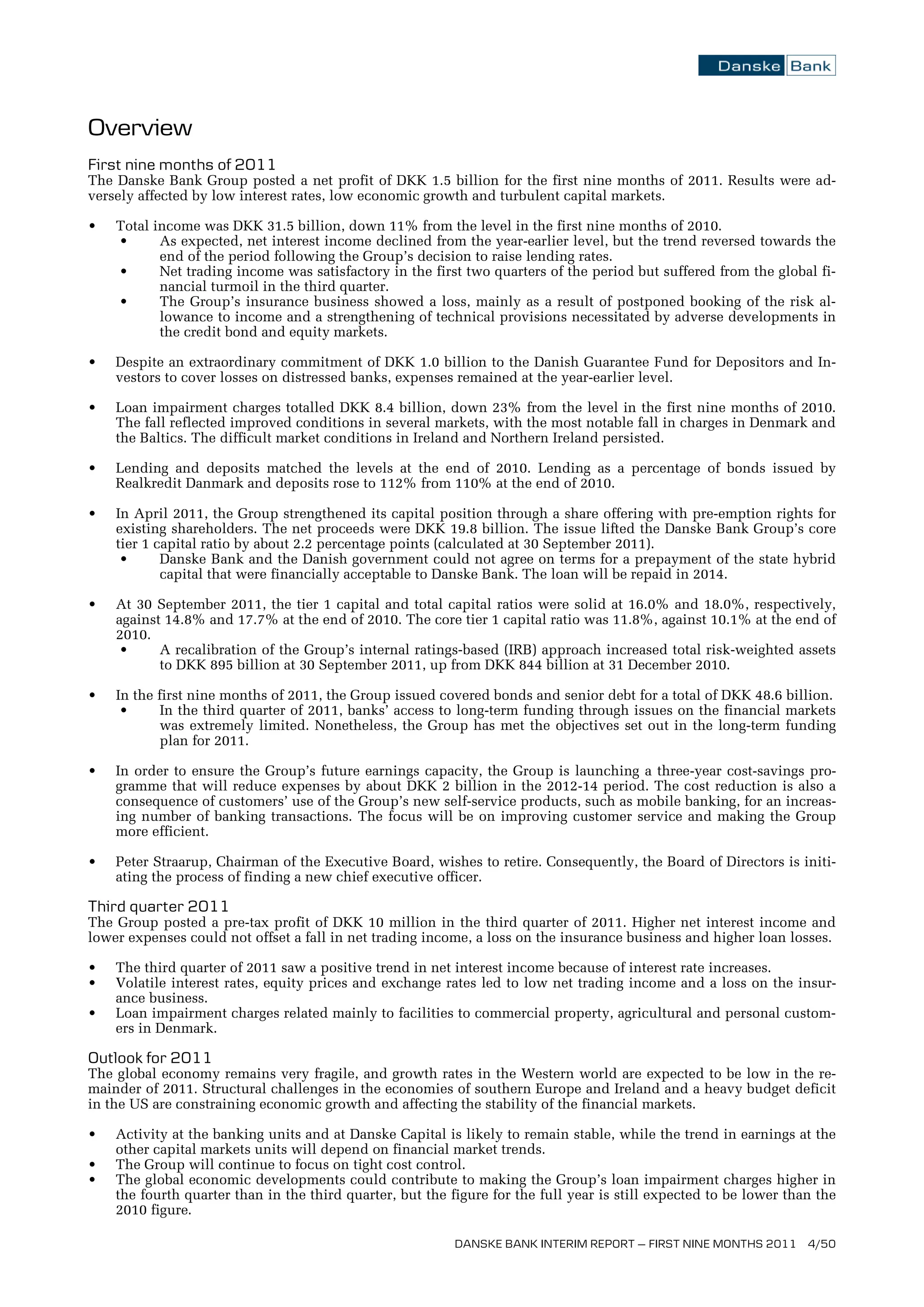 Danske bank 3 t 2011 | PDF