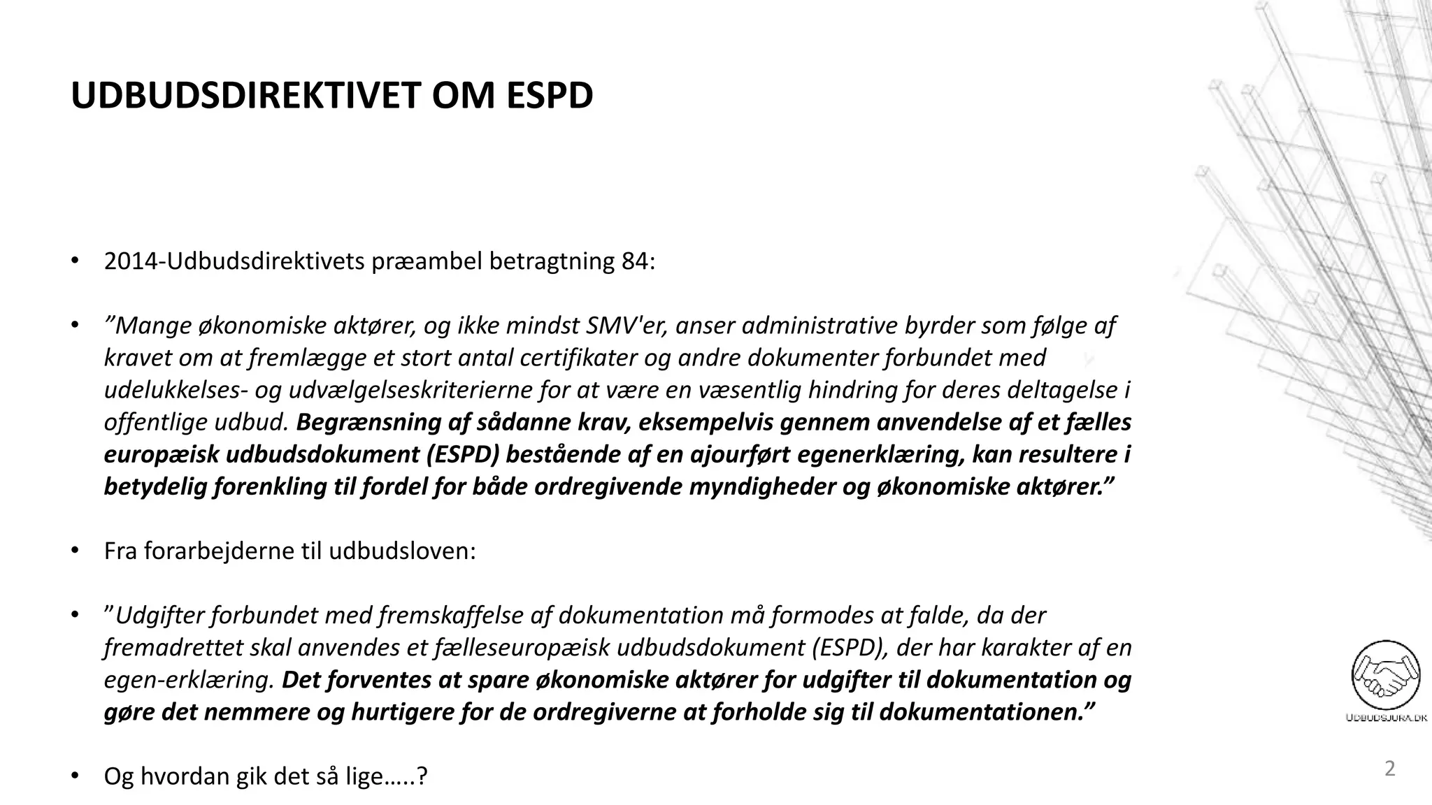 Fordele og udfordringer ved ESPD | PPT