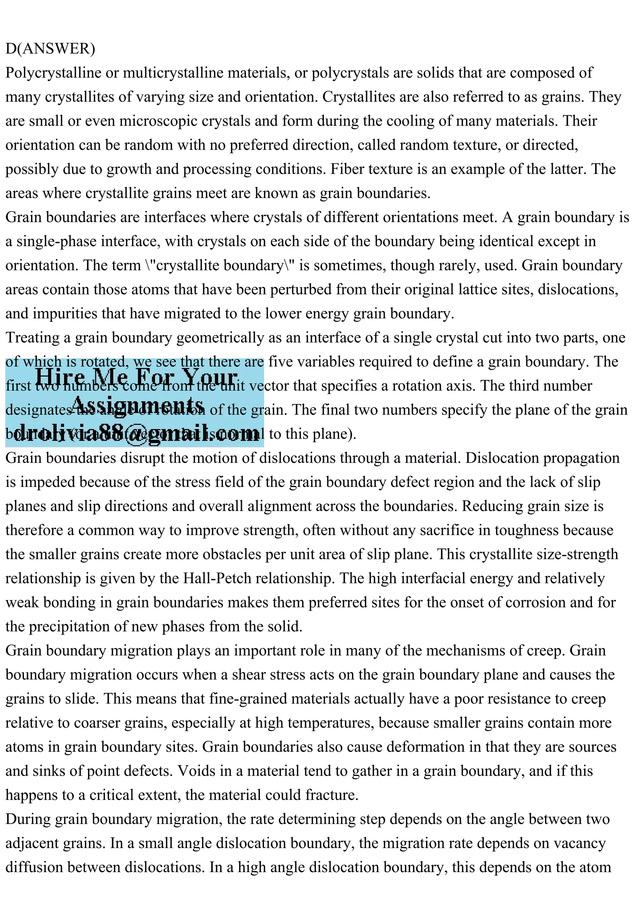 D(ANSWER)Polycrystalline or multicrystalline materials, or polycry.pdf