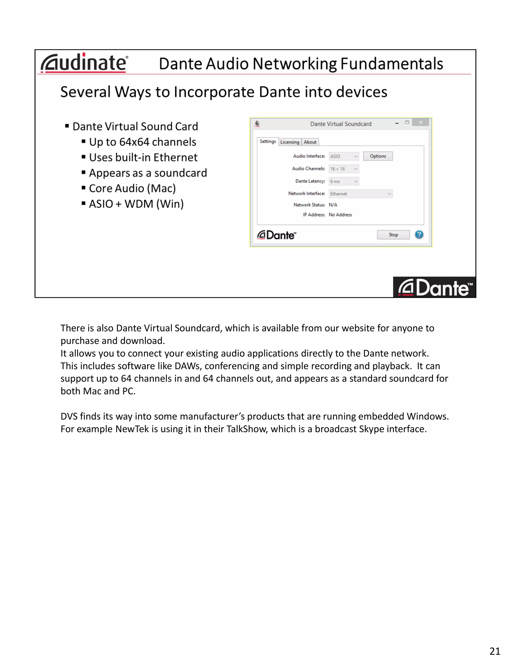 Dante Audio Networking Fundamentals | PDF