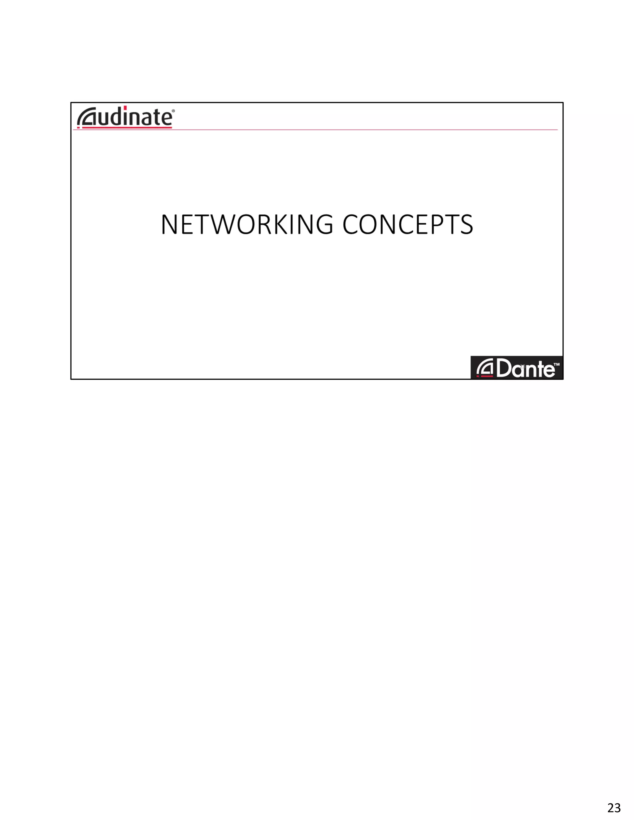 Dante Audio Networking Fundamentals | PDF