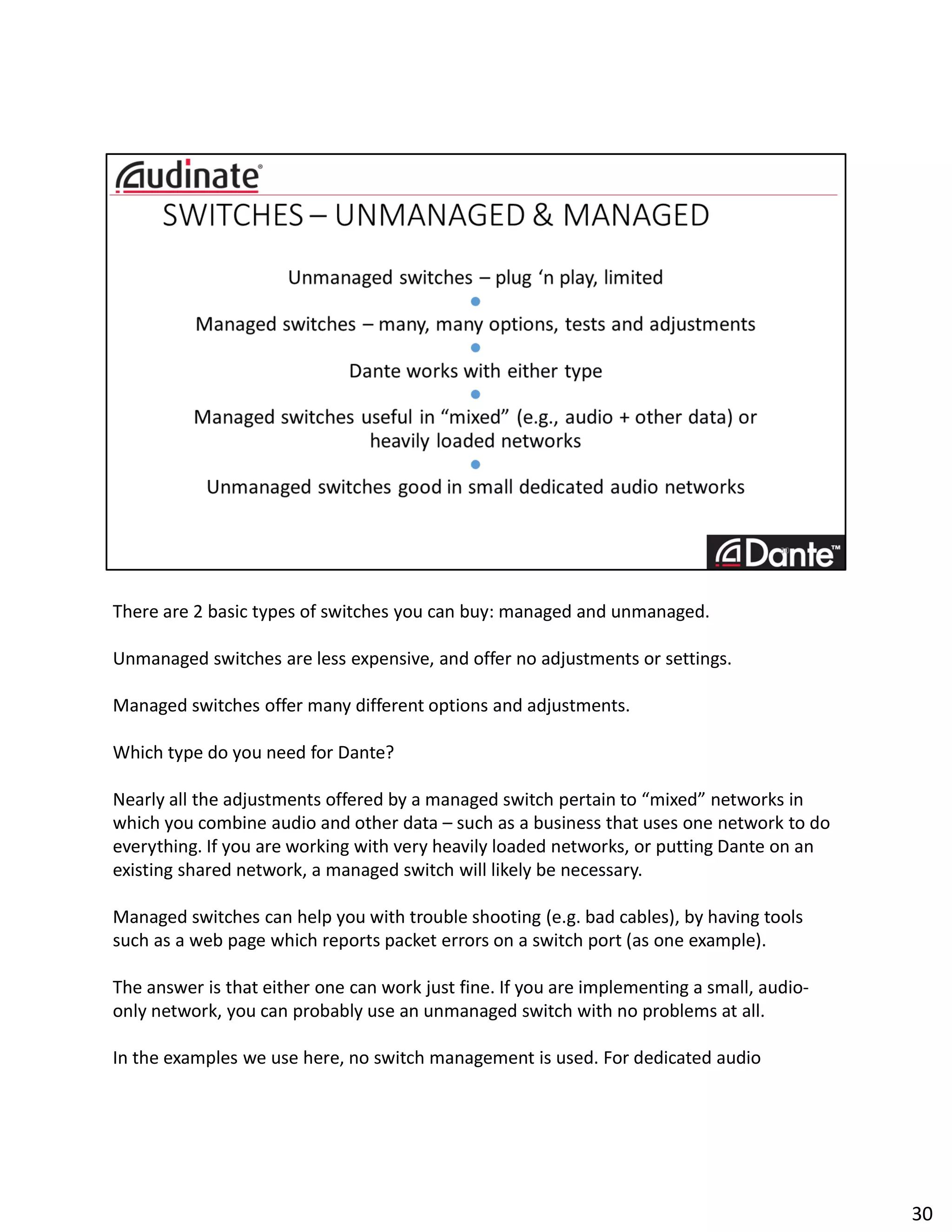 Dante Audio Networking Fundamentals | PDF