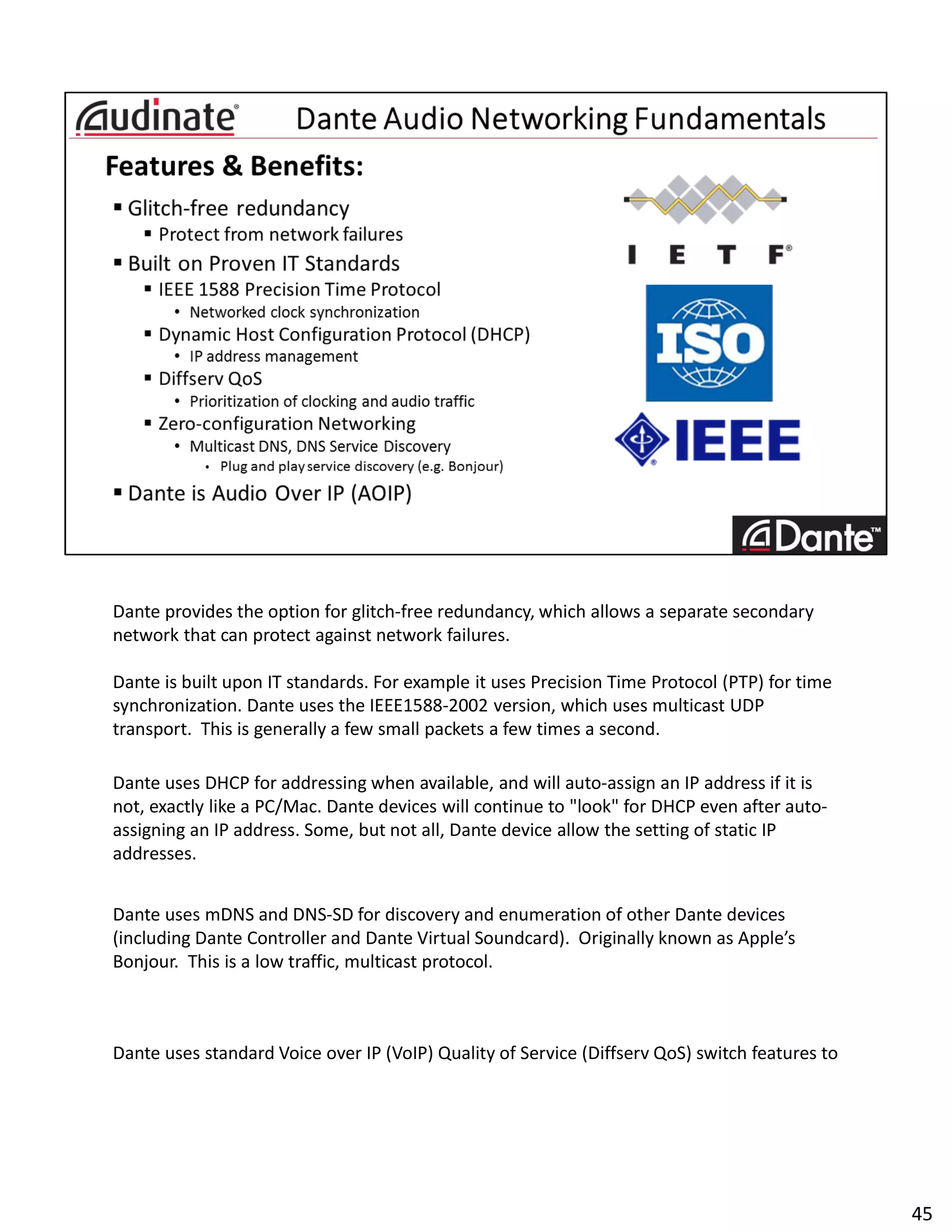 Dante Audio Networking Fundamentals | PDF