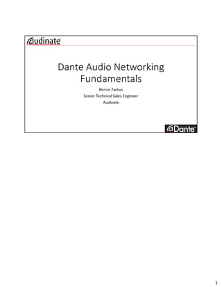 Dante Audio Networking Fundamentals | PDF