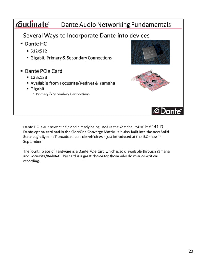 Dante Audio Networking Fundamentals | PDF