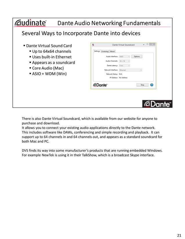 Dante Audio Networking Fundamentals | PDF