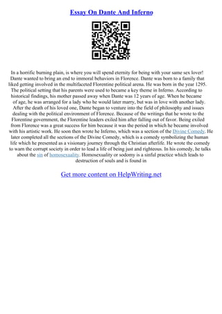 Dante Inferno Essay | PDF