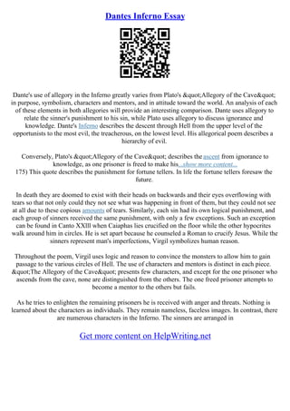 Dante Inferno Essay | PDF