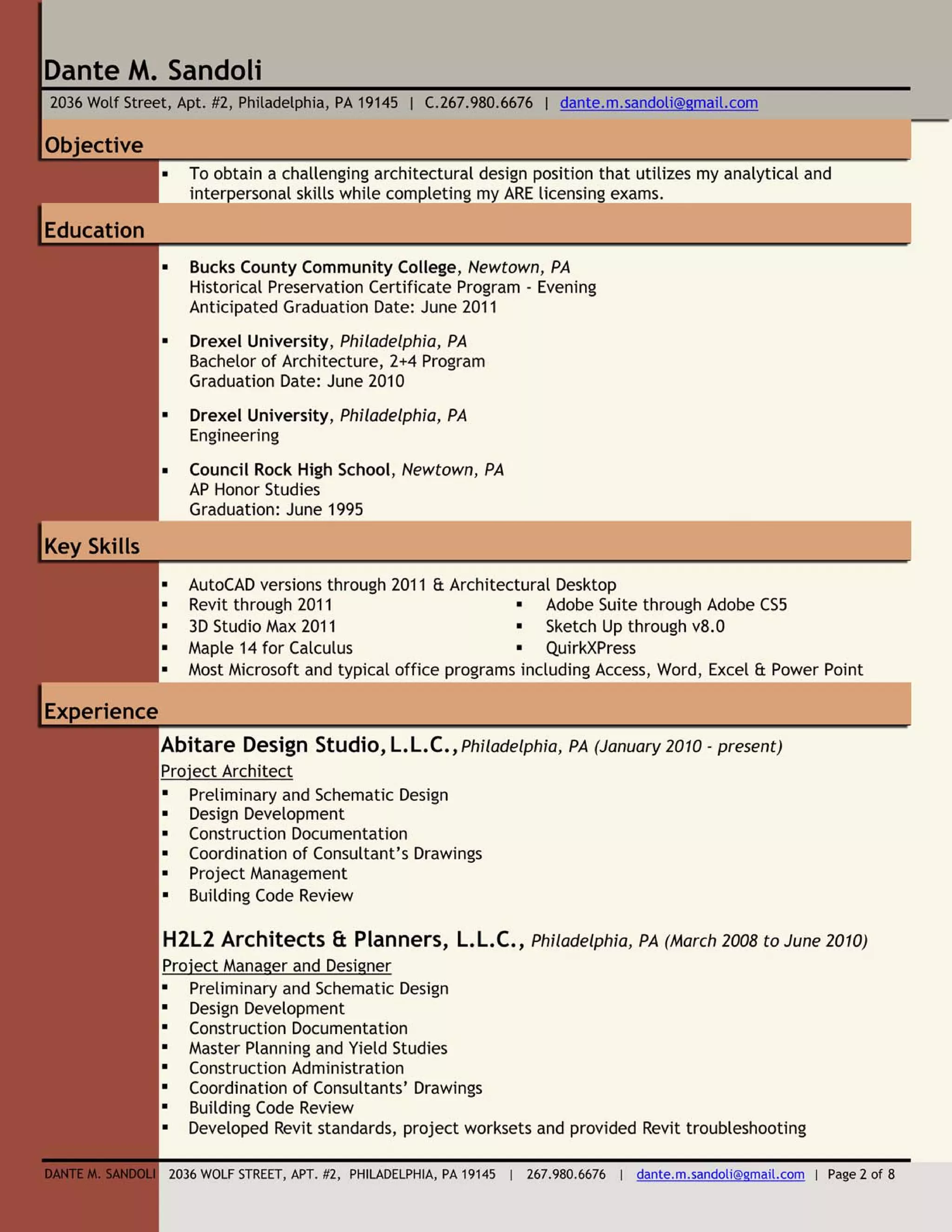 Dante M Sandoli Resume Works | PDF