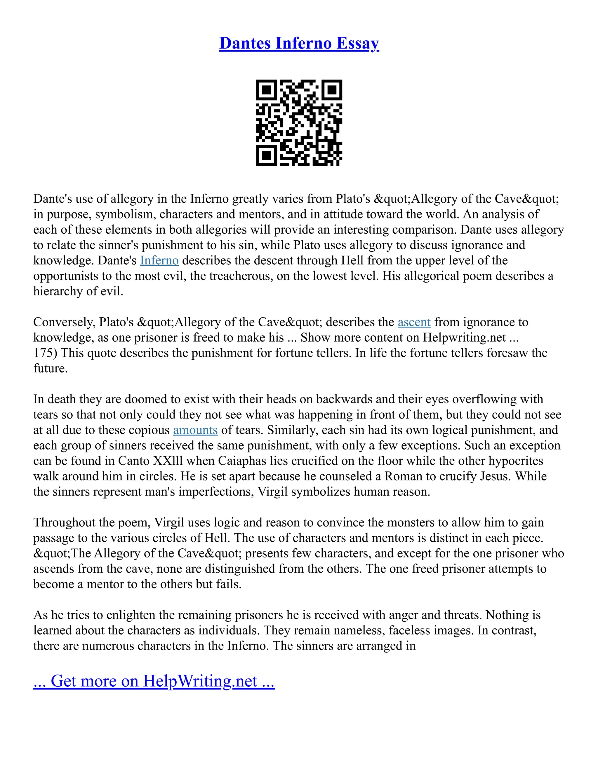 Dantes Inferno Essay | PDF