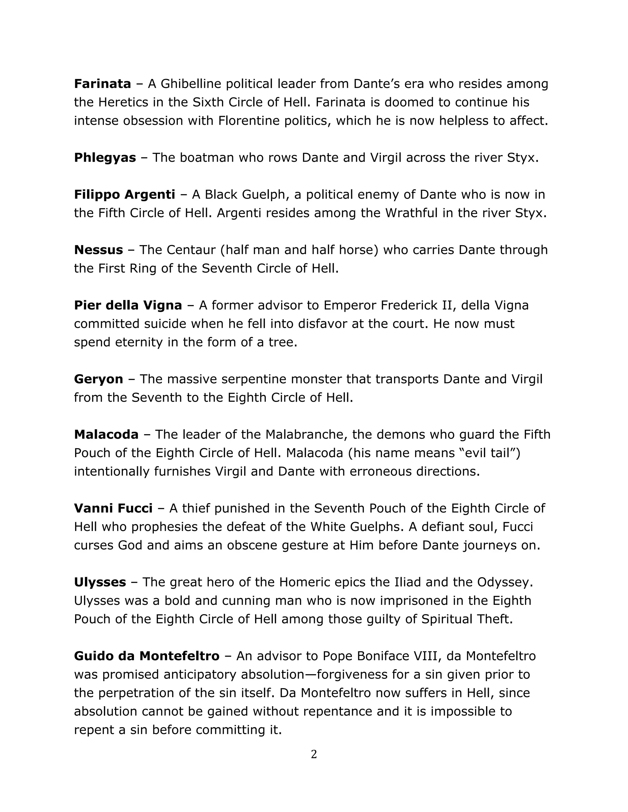 Dantes Inferno Study Guide | DOCX