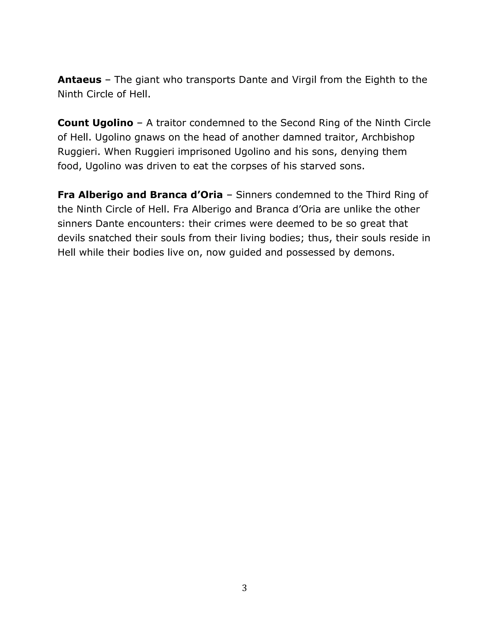 Dantes Inferno Study Guide | DOCX