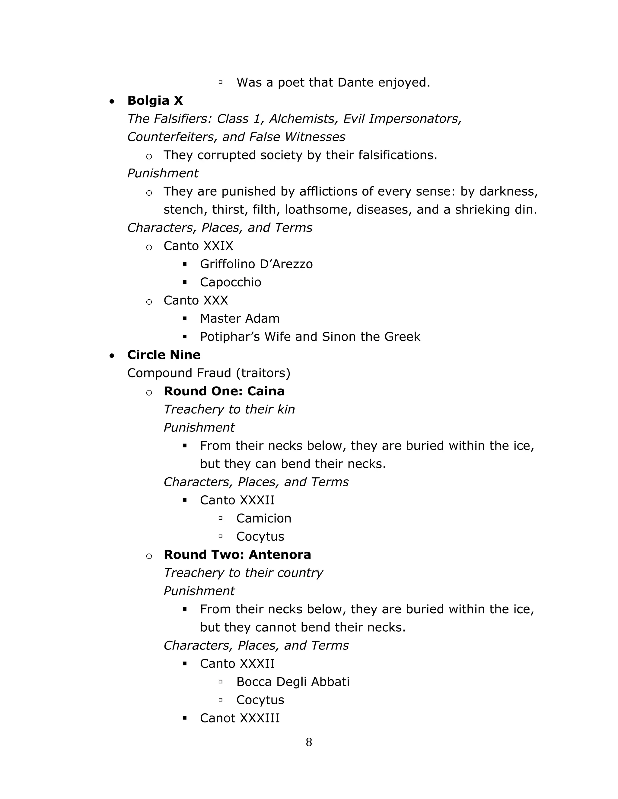 Dantes Inferno Study Guide | DOCX