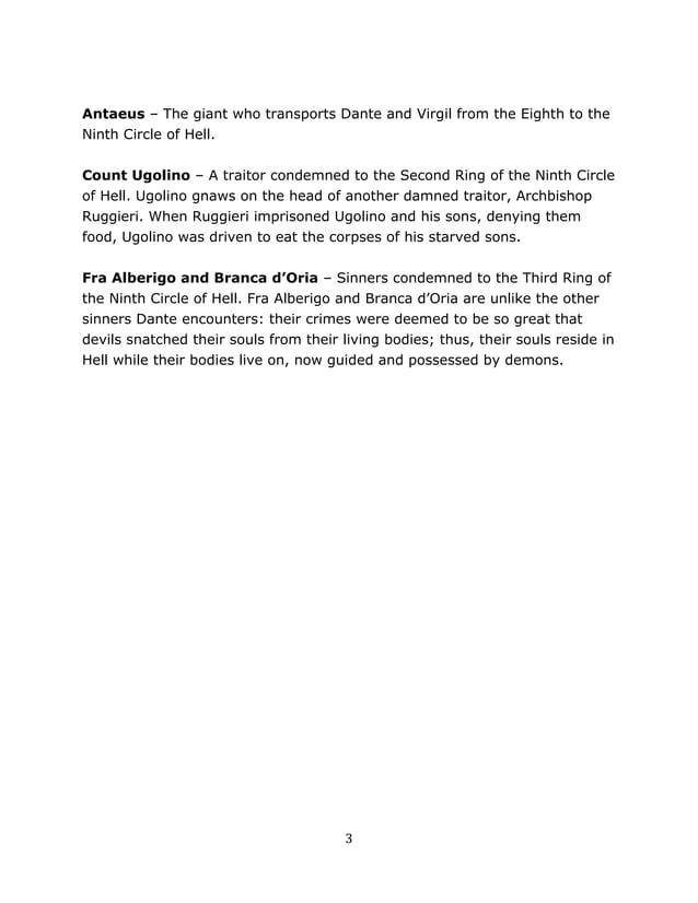 Dantes Inferno Study Guide | DOCX