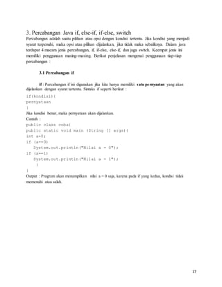Makalah Perulangan Java | PDF