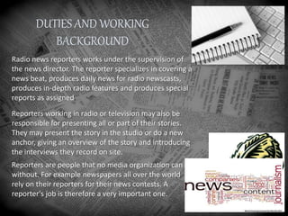 Duties & Career Life of a News Presenter | PPT