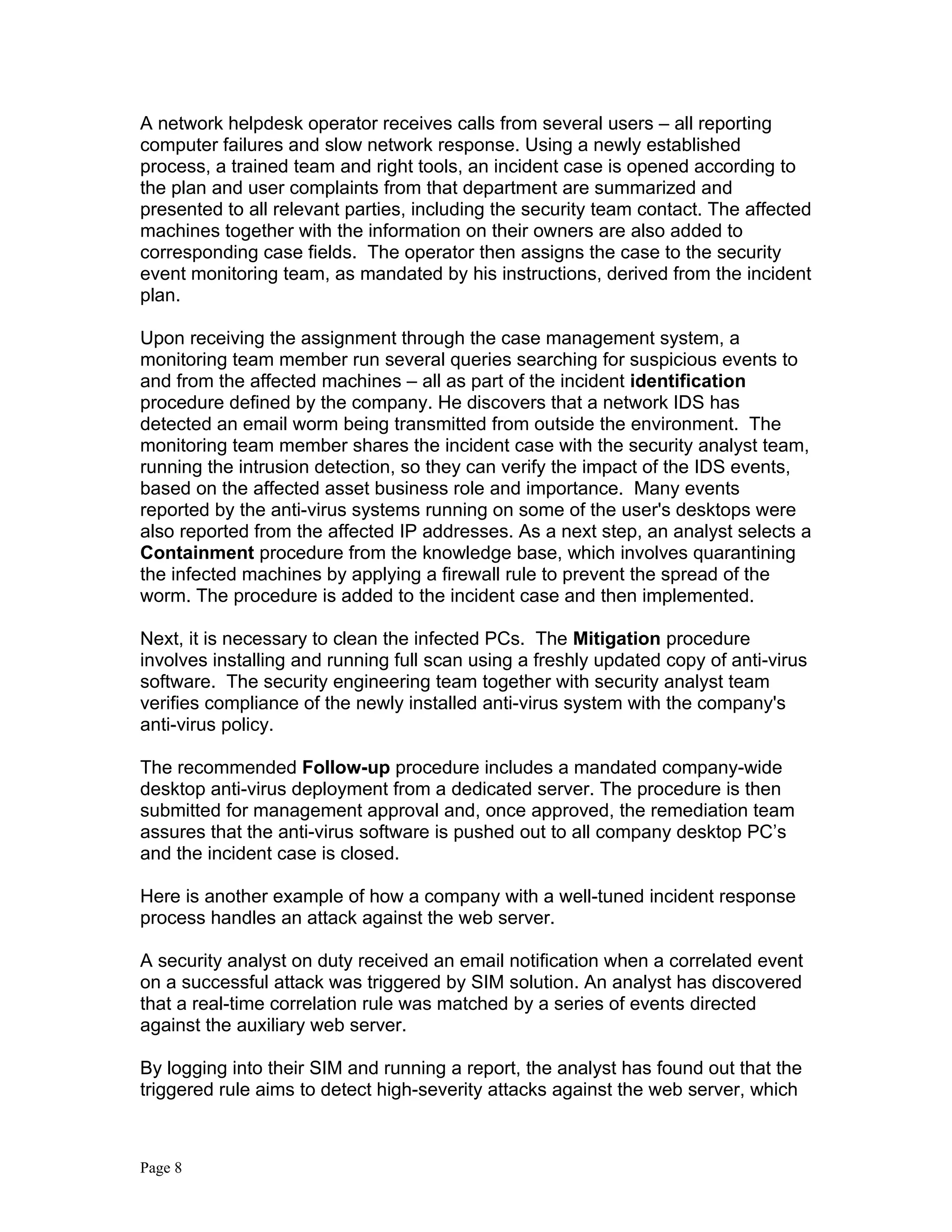 Importance Of Structured Incident Response Process | DOC