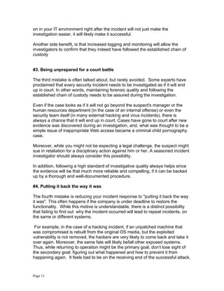 Importance Of Structured Incident Response Process | PDF