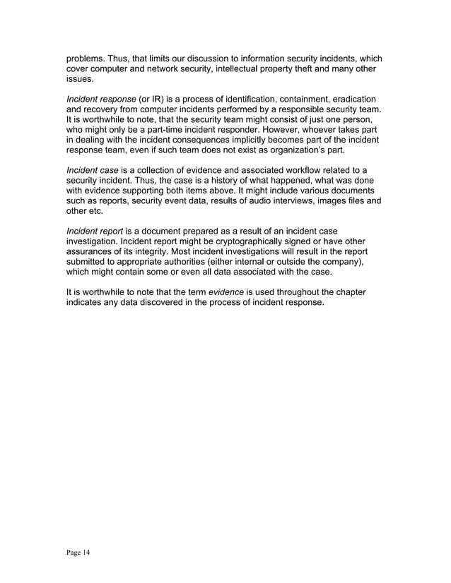 Importance Of Structured Incident Response Process | PDF