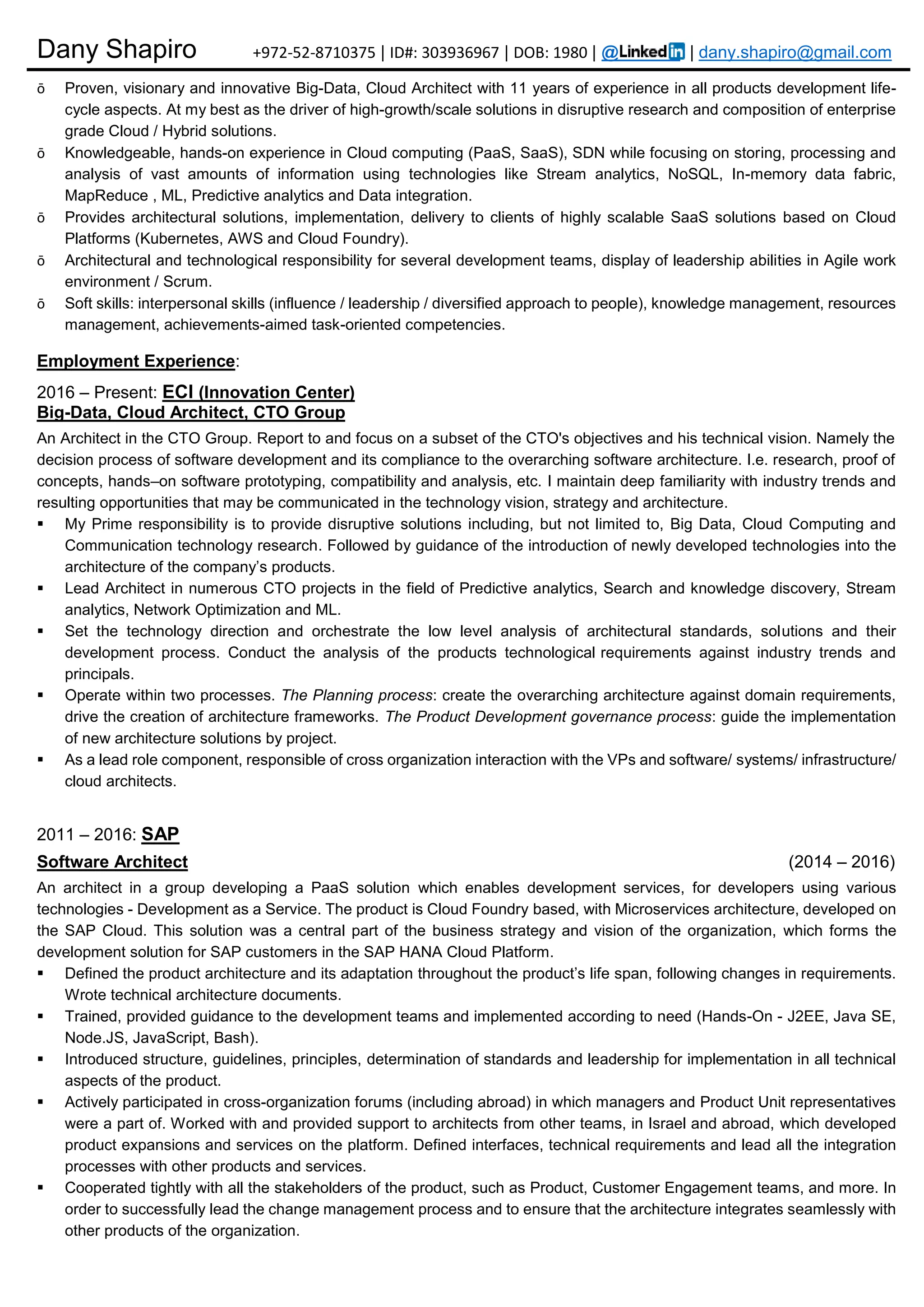 Dany.shapiro cv-en | PDF