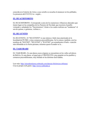 Danzas chilenas | DOCX