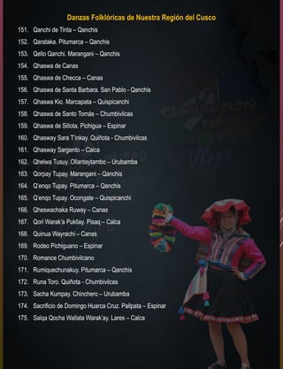 Danzas Folkloricas de La region Cusco - Peru | PDF