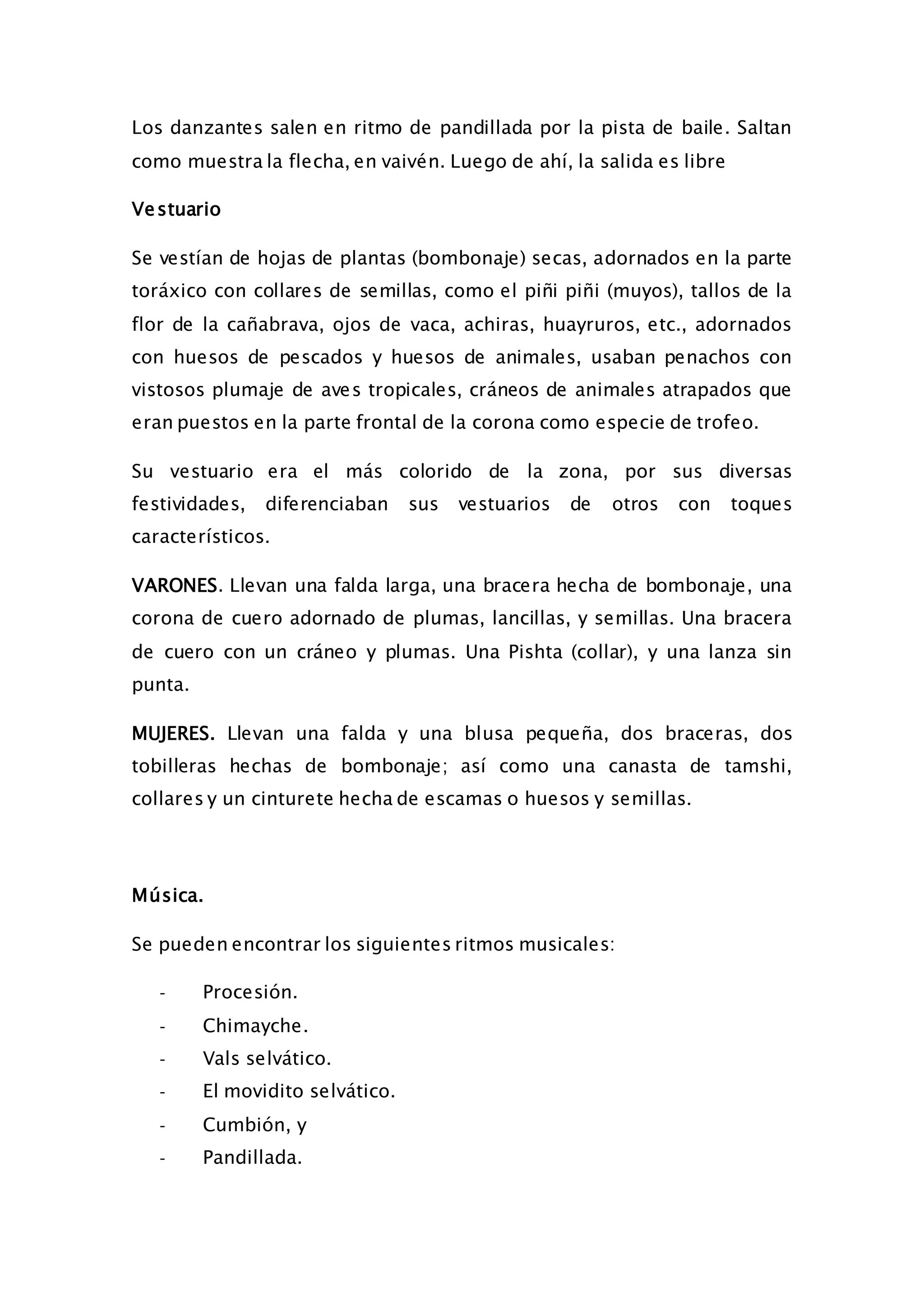 Danzas guerreras peru chunchos de esquilaya | DOCX