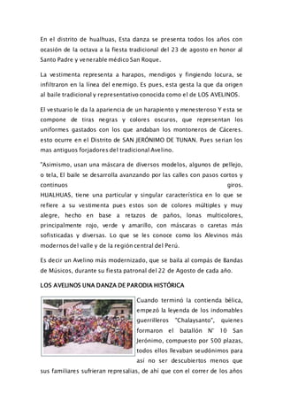 Danzas guerreras peru chunchos de esquilaya | DOCX