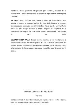 Danzas guerreras peru chunchos de esquilaya | DOCX