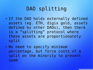 Governance for public Blockchains and DAOs - by Vitalik Buterin | PPT