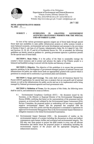 DAO 2022-1.GSUP.pdf Guidelines in granting government agencies ...