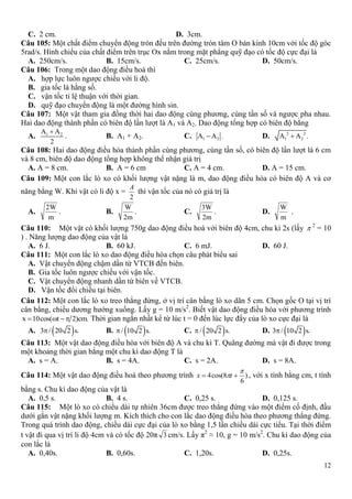 trắc nghiệm Dao động cơ | PDF