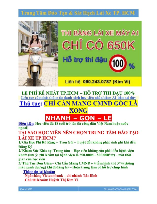 Học – Thi Bằng Lái Xe Máy A1 Uy Tín HCM | PDF