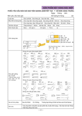 Dao tiện - Sanwa Seisakusho catalogue - Vietnamese | PDF