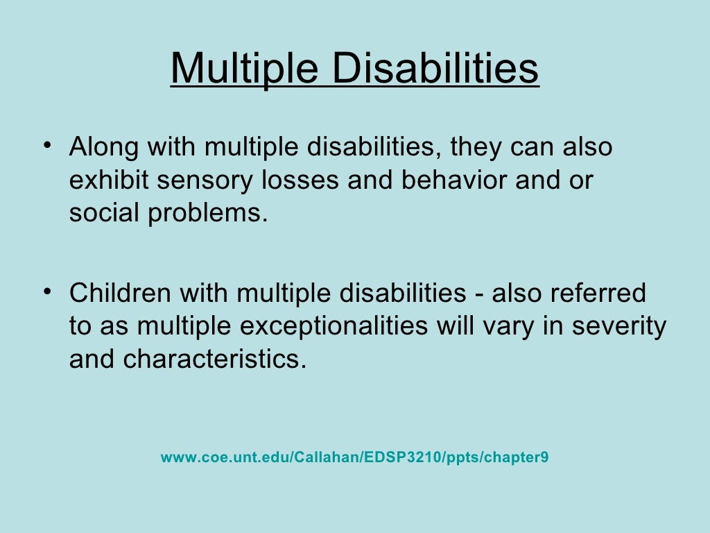 Dap Characteristics Of Severe And Multiple Disabilities
