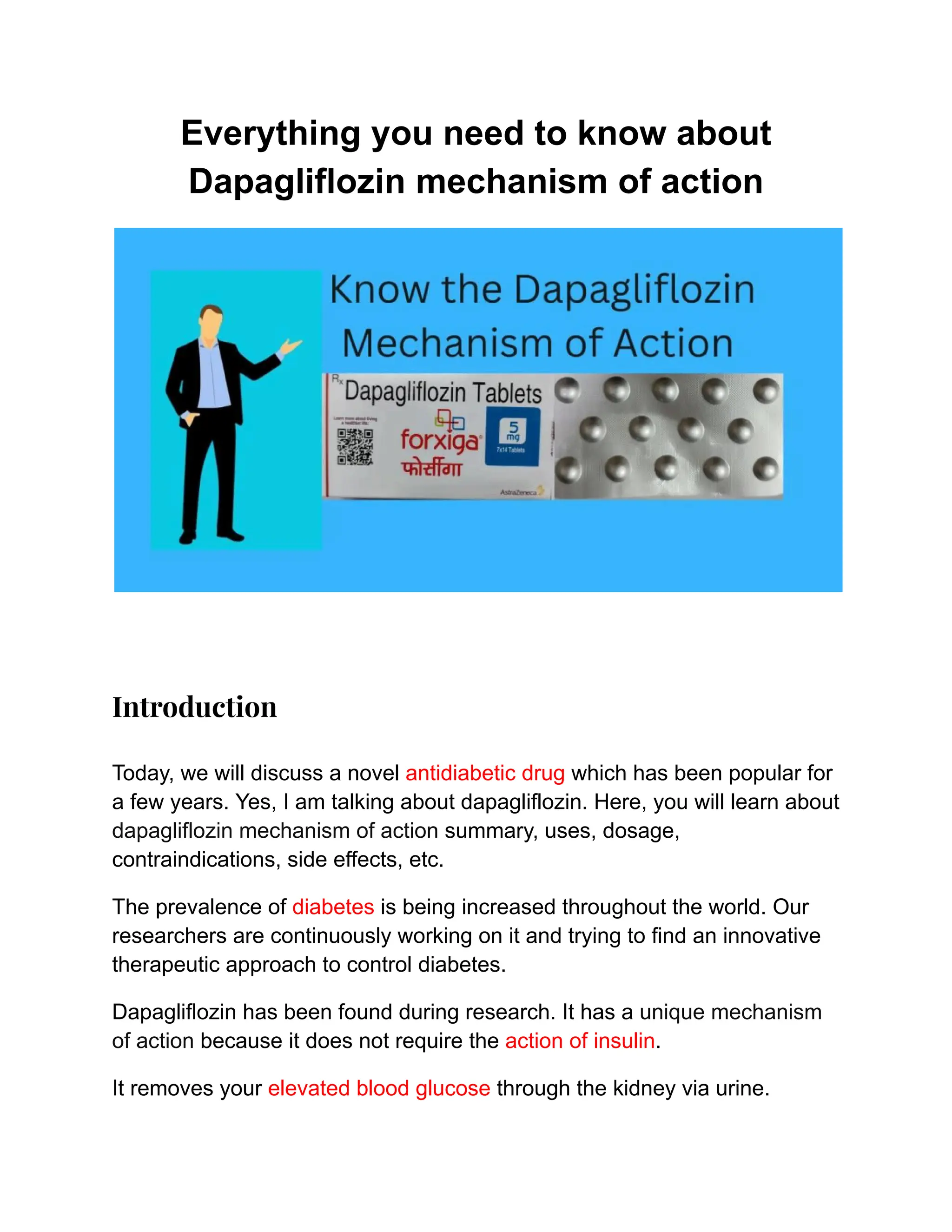 Everything you need to know about Dapagliflozin mechanism of action | PDF
