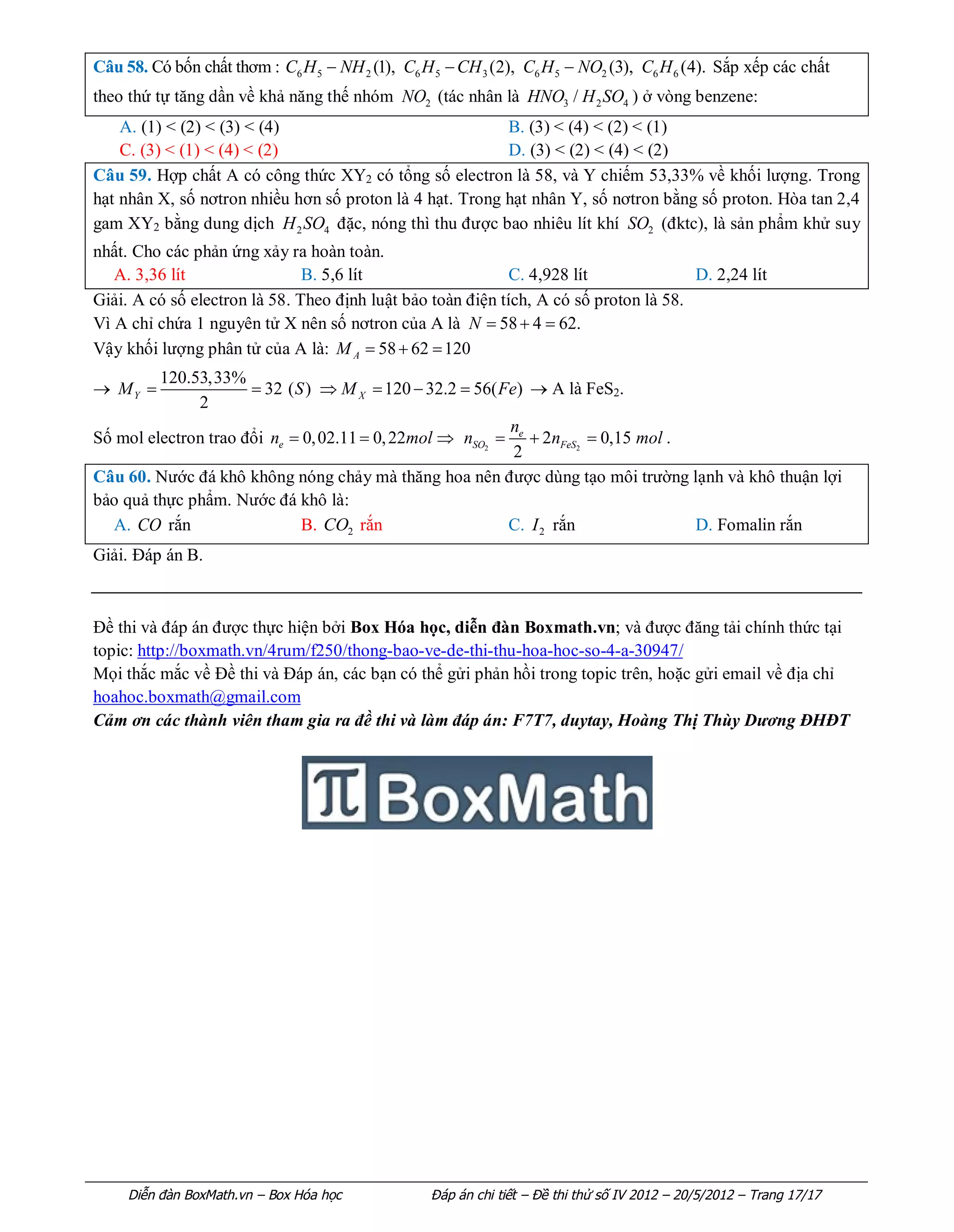 Dap an chi tiet hoa iv 2012 cua box math | PDF