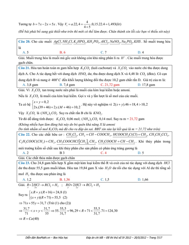Dap an chi tiet hoa iv 2012 cua box math | PDF