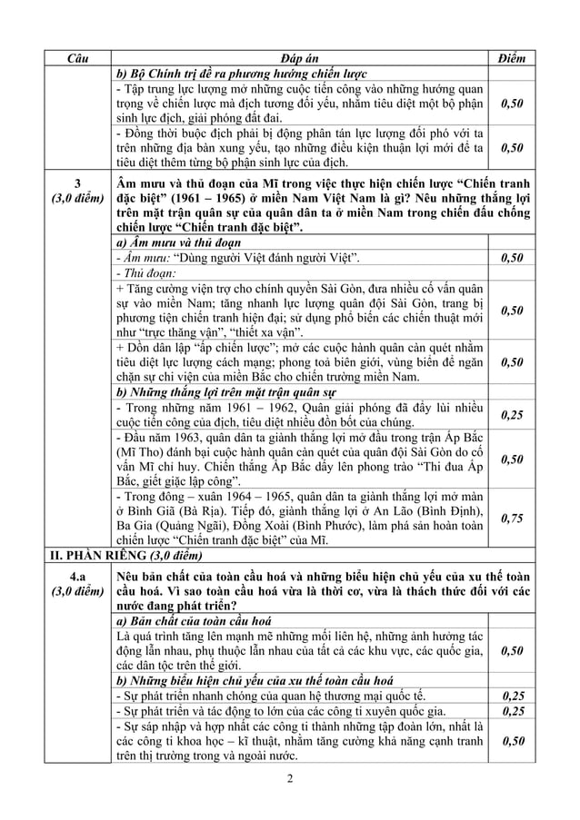 Dap an de thi dai hoc mon su khoi c nam 2013 | PDF