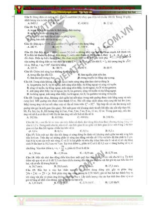 Dap an de thi tuyen sinh dại hoc vat ly khoi a 2014 | DOC