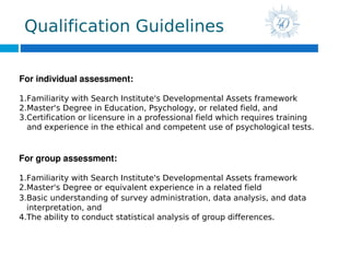 Search Institute's Developmental Assets Profile: What It Is and How to ...