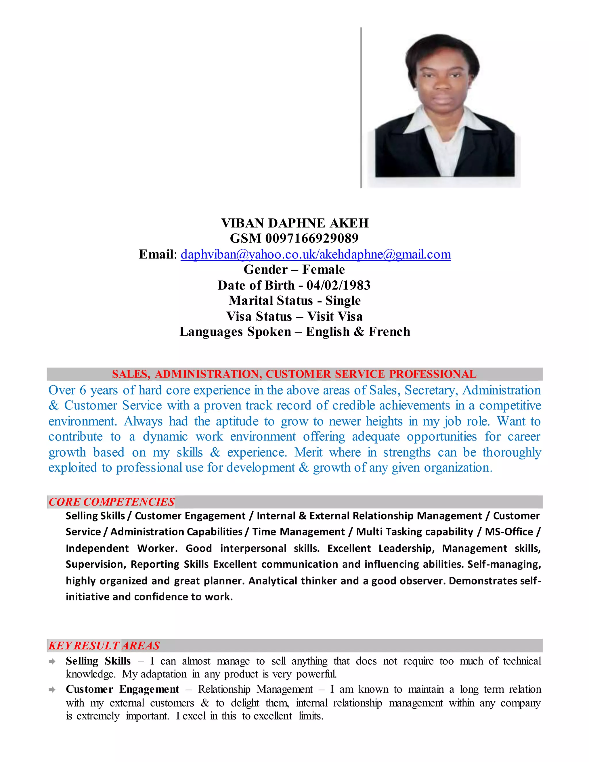 Resume for Administrative assistant | DOCX